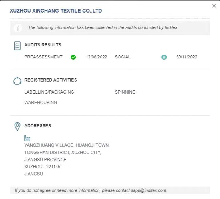 Inditex - Xuzhou Seagor Import And Export Co., Ltd